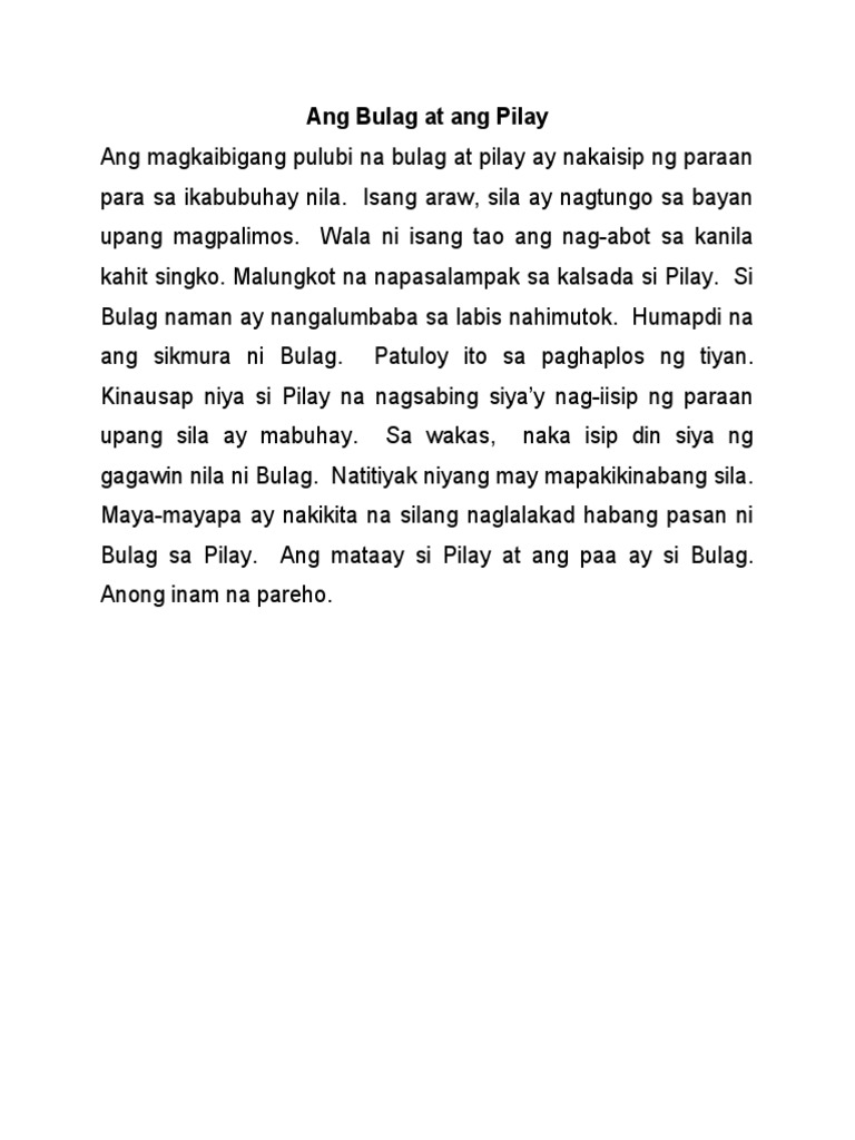 Ang Bulag at Ang Pilay | PDF