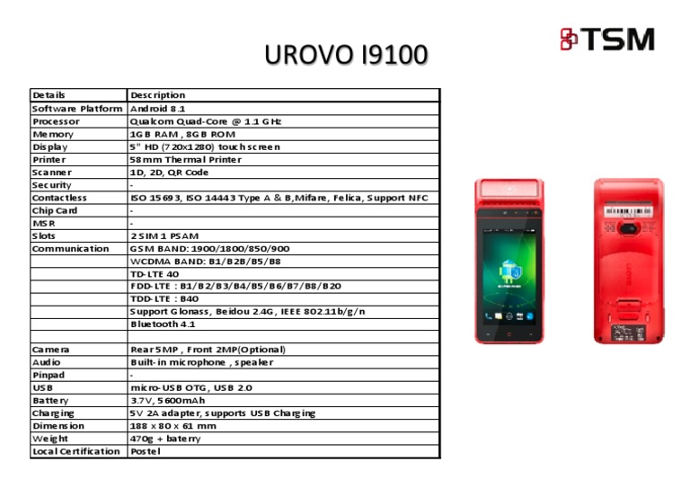 UROVO I9100 Brochure | PDF