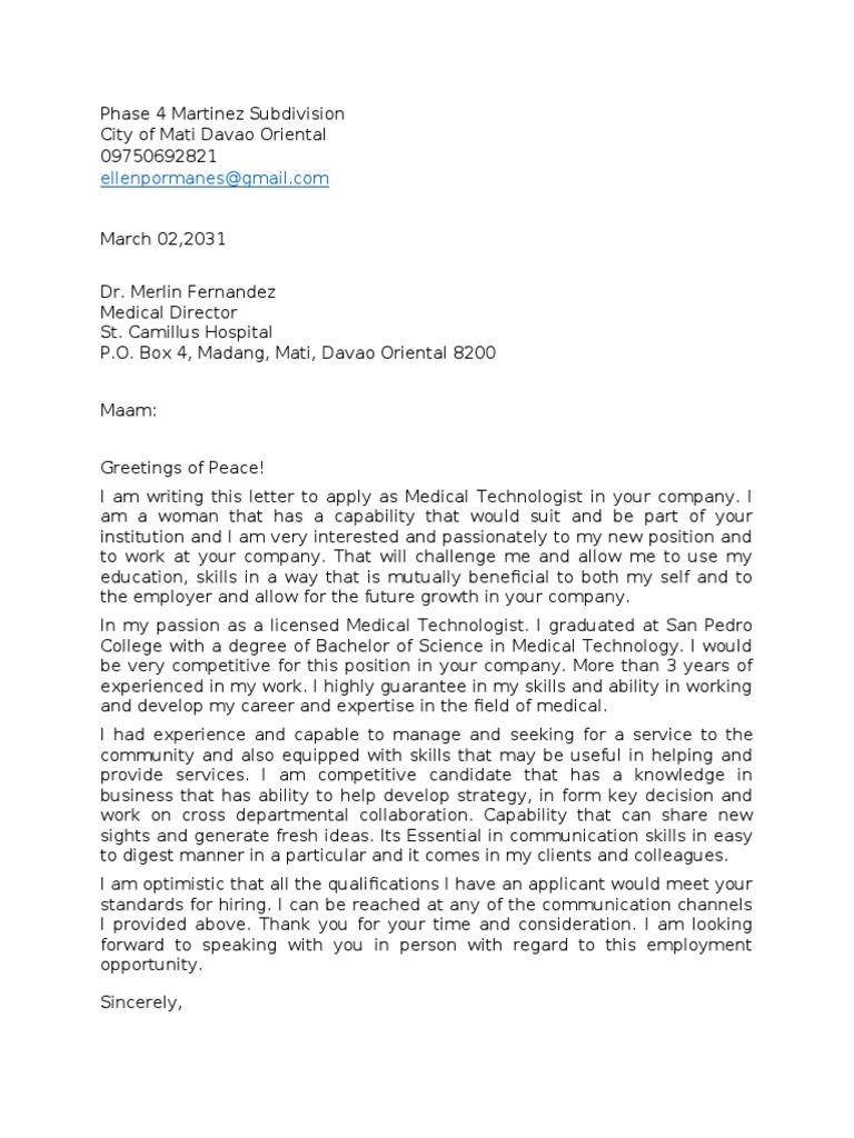 Application Letter Ellen | PDF