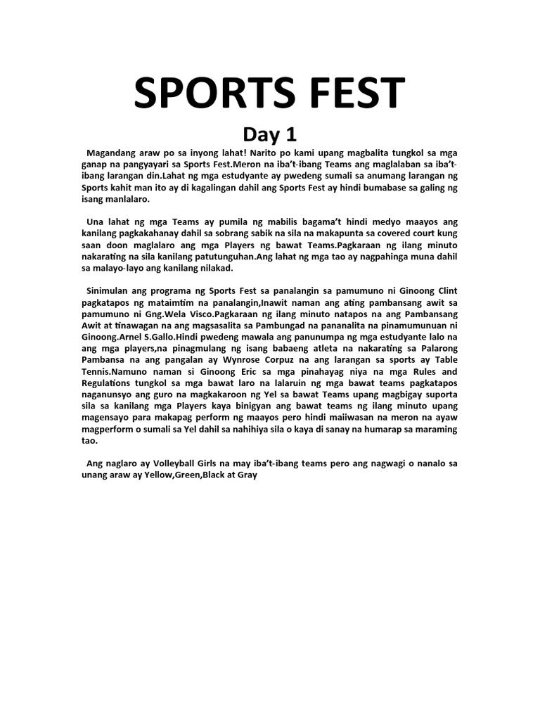 Sports Fest | PDF