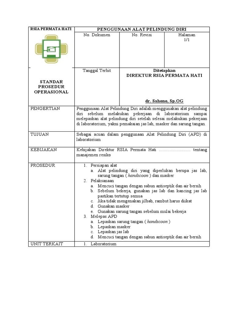 Prosedur APD Laboratorium | PDF