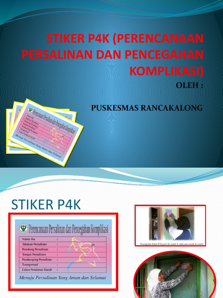 Stiker P4K (Perencanaan Persalinan Dan Pencegahan Komplikasi) | PDF