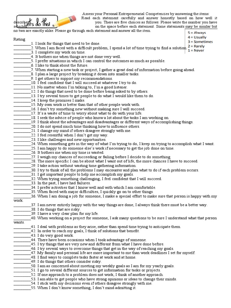 PECs Questionnaire | Download Free PDF | Behavioural Sciences | Cognitive Science