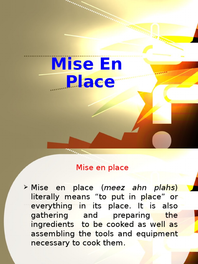 Mise en Place | PDF | Bread Crumbs | Cooking