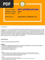 A Course Module For Art Appreciation by Roldan Et Al. 2019 | PDF | Cognition | The Arts