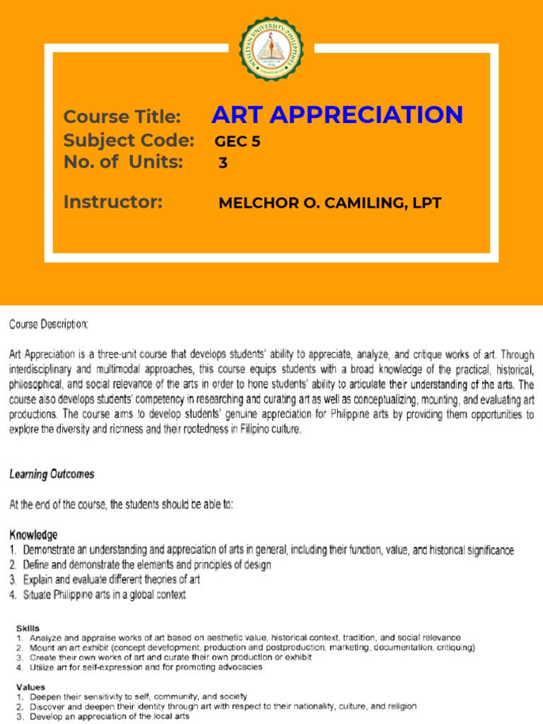 ART APPRECIATION Handouts | PDF | Humanities | Aesthetics