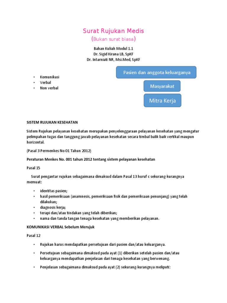 Contoh Surat Rujukan Medis | PDF