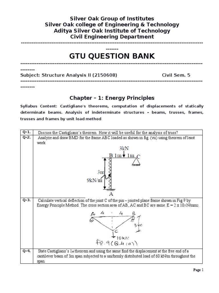 Question Bank - Sa2 - 1 | PDF | Beam (Structure) | Truss