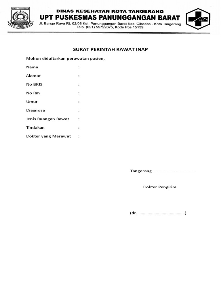 Surat Perintah Rawat Inap | PDF