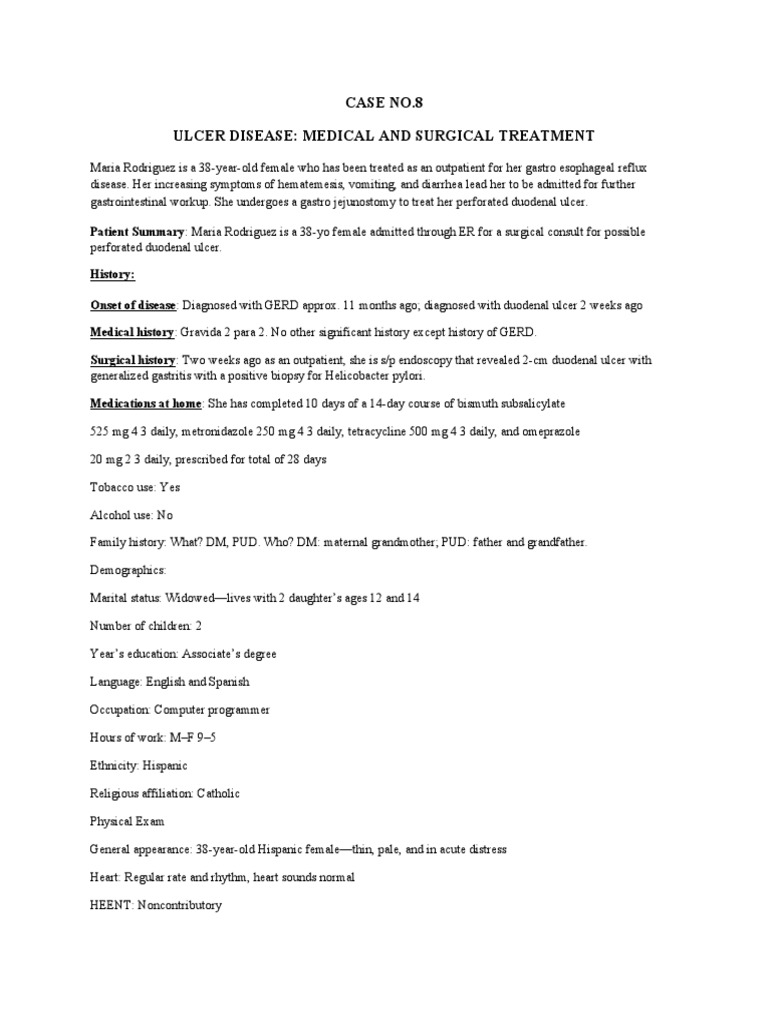Case Study No.8 | PDF | Gastroesophageal Reflux Disease | Gastroenterology
