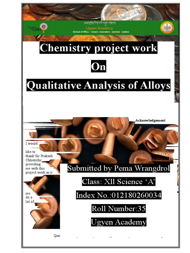 Chemistry Investigatory Project On Analysis of Alloy | PDF | Alloy | Brass