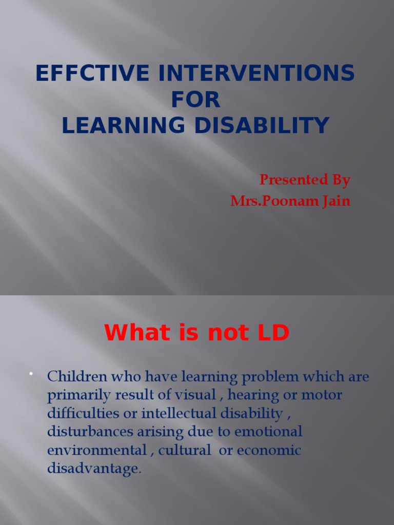 LD | PDF | Learning Disability | Dyslexia
