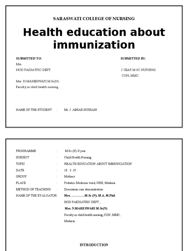 06 HEALTH TALK Immunization | PDF | Immune System | Vaccines