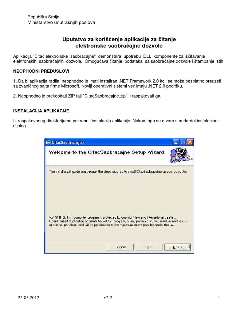 Uputstvo Za Citanje Saobracajnev2.2 PDF | PDF