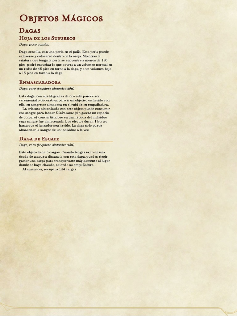 D&D - 5e - Objetos Mágicos | PDF | Látigo | Munición