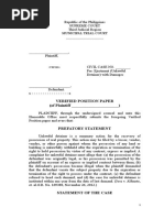 Position Paper For Plaintiff (Ejectment Case) | PDF | Lawsuit | Complaint