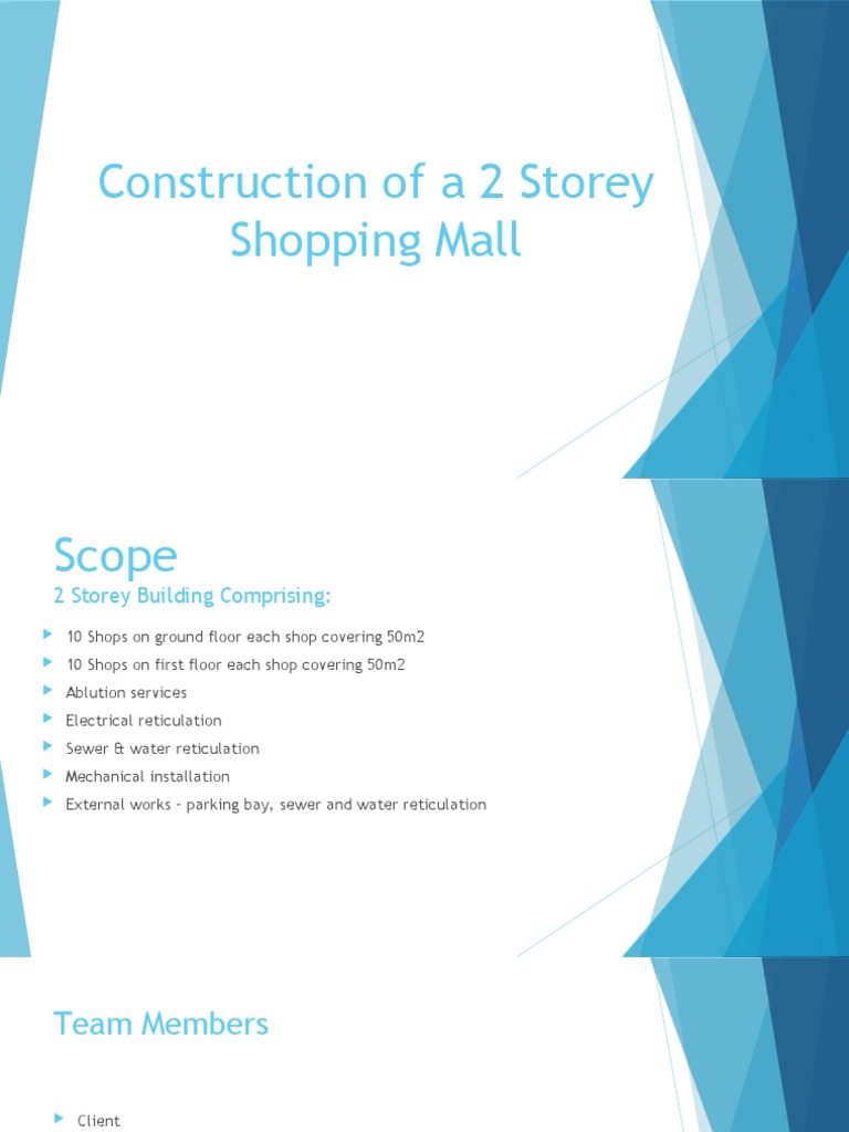 2 Storey Shopping Mall Construction Plan | PDF