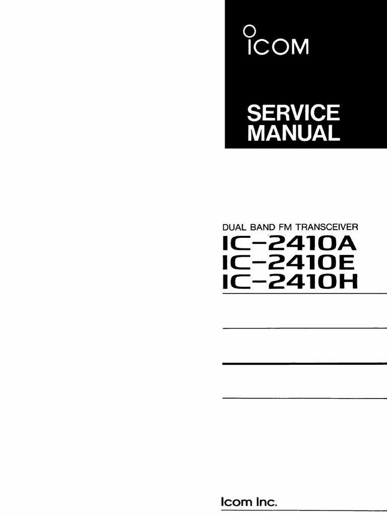 IC-2410 Service Manual PDF | PDF | Amplifier | Detector (Radio)
