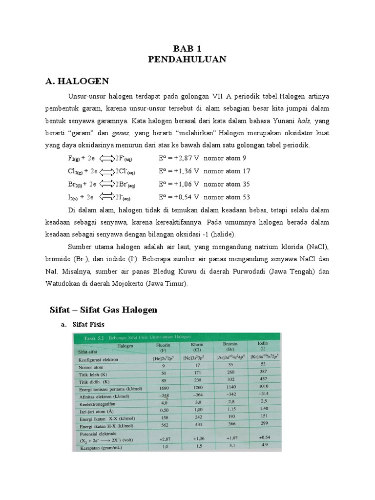 Unsur Kimia Halogen Dan Gas Mulia | PDF