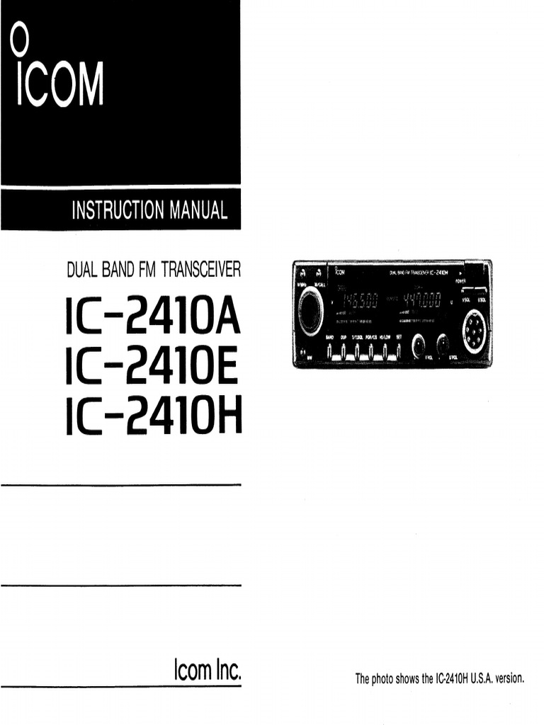IC-2410 Instruction Manual | PDF