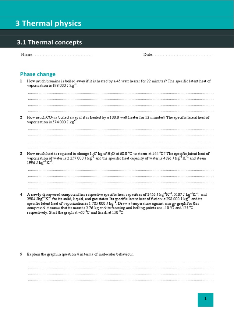 3.1 Phase Change | PDF | Latent Heat | Heat