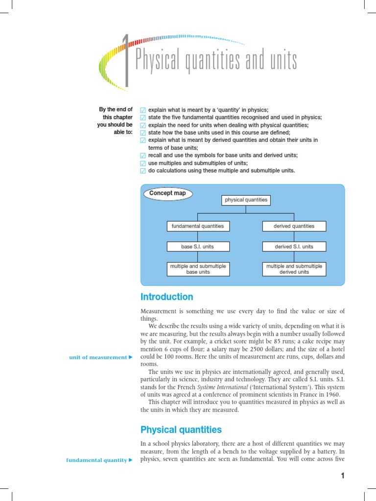 Physical Quantities and Units PDF | PDF | Kilogram | International System Of Units
