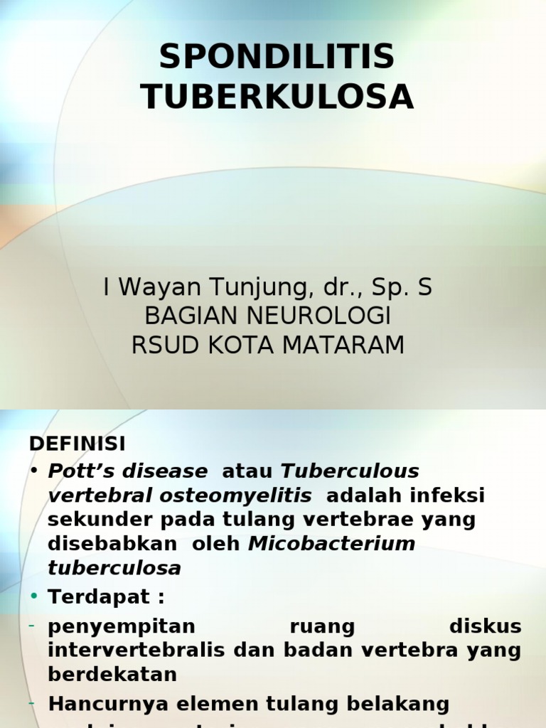 Spondilitis TB | PDF