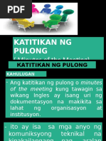 Katitikan NG Pulong (Example) | PDF