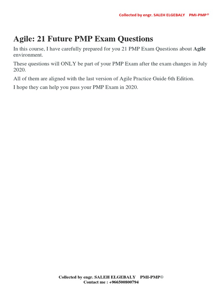 Agile Questions | PDF | Agile Software Development | Project Management ...