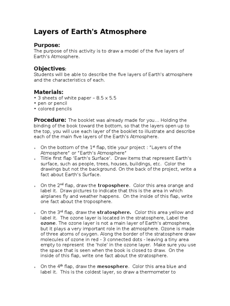 Atmosphere Project | PDF | Atmosphere Of Earth | Stratosphere