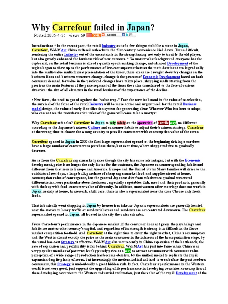 Why Carrefour Failed in Japan | PDF | Supermarket | Retail