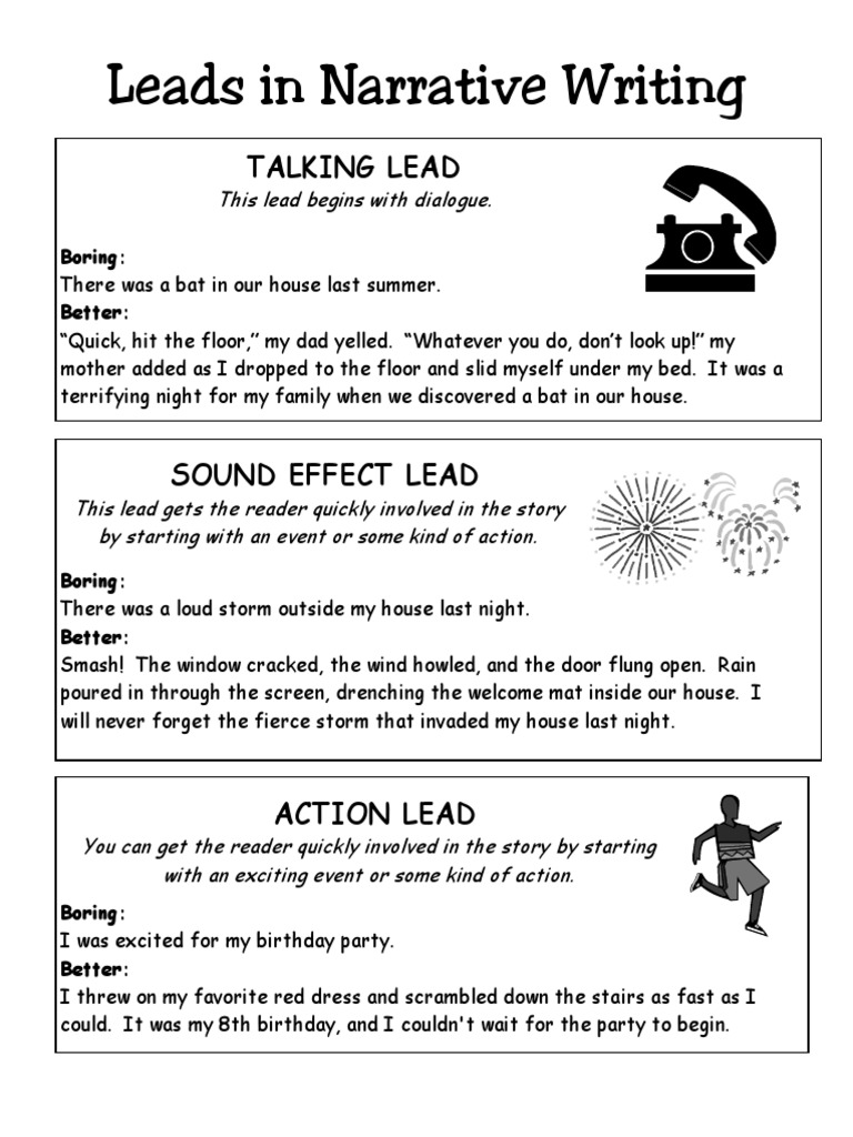 Types of Narrative Leads Explained | PDF | American Football | Sports