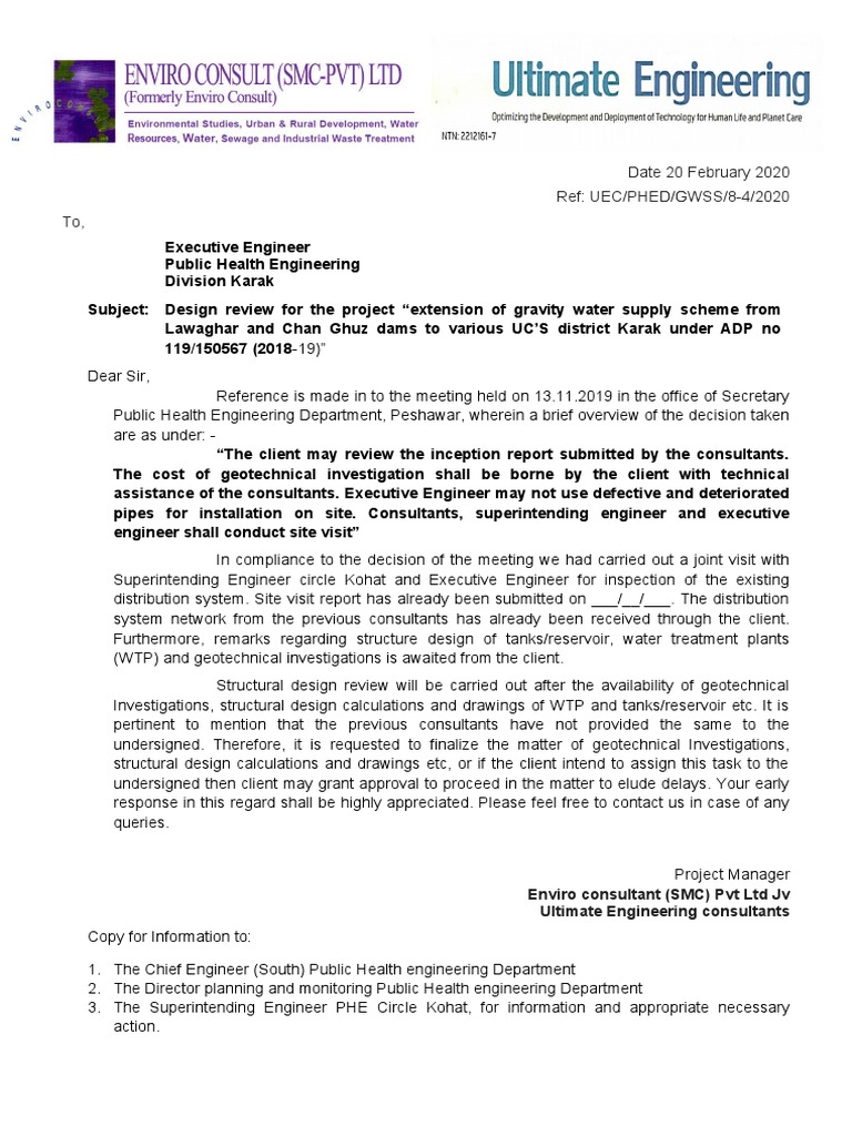 Karak Letter Enviro Geotechnical Letter fINAL | PDF | Science | Engineering