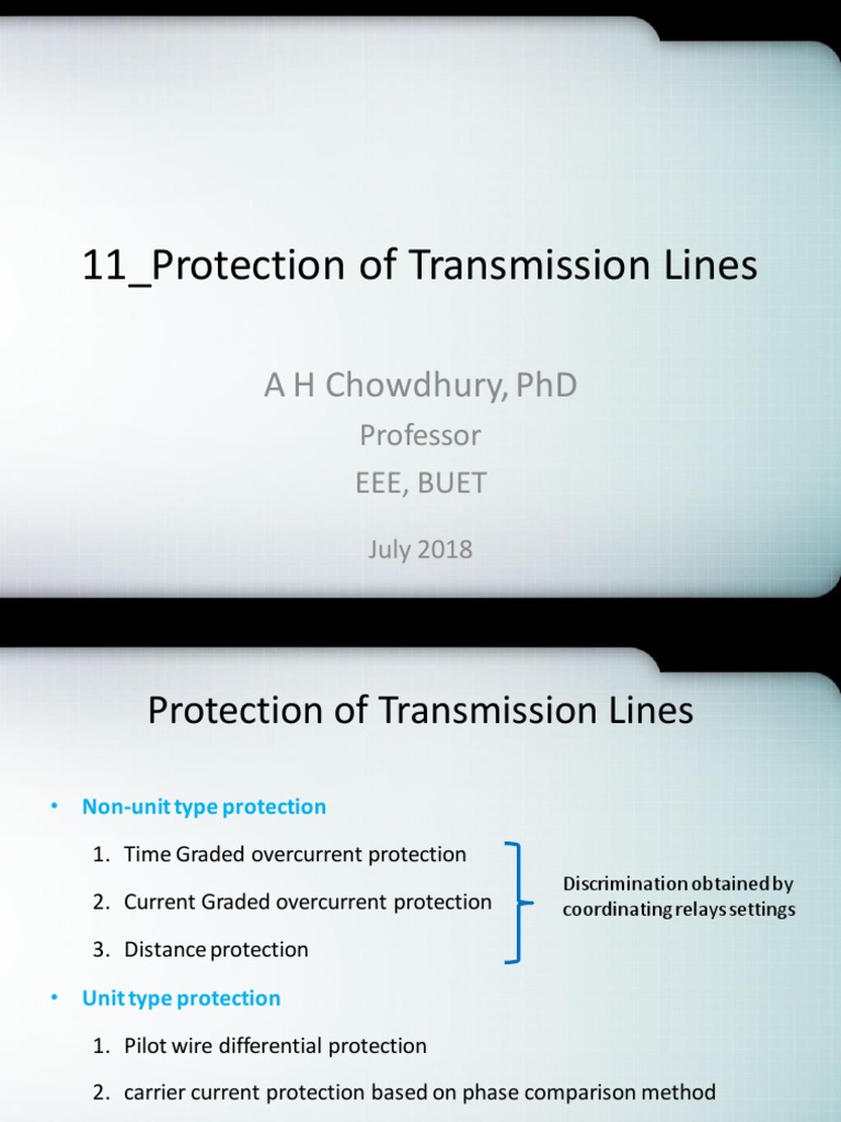 11 - Protection of Transmission Lines PDF | PDF | Relay | Electrical ...