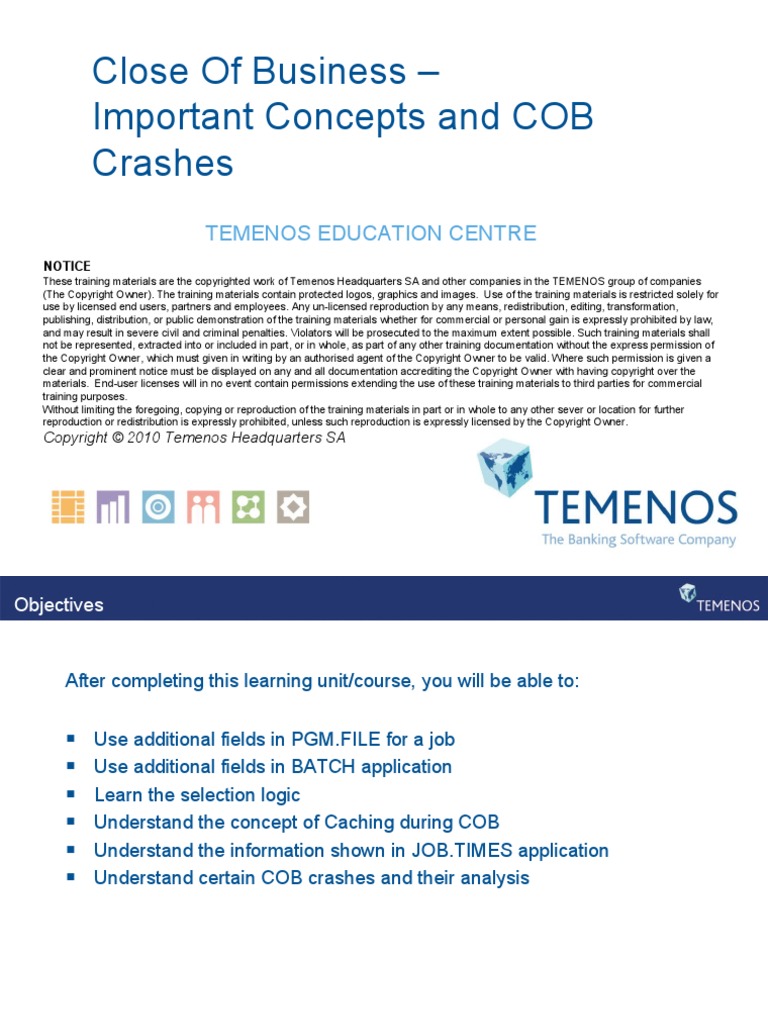 COB3.Close of Business - Important Concepts and COB Crashes - R10.01 | PDF | Cache (Computing ...