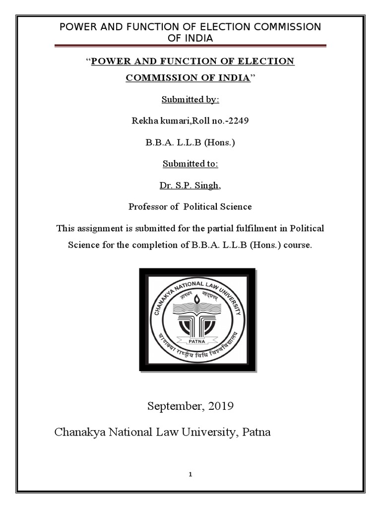 Power & Function of Election Commission of India | PDF | Public Law ...