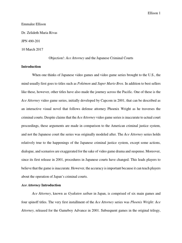 Objection! - Ace Attorney and The Japanese Criminal Courts | PDF ...