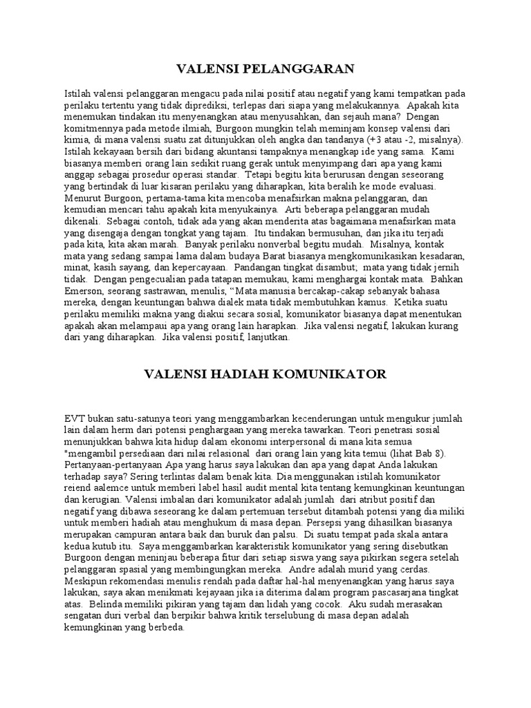 Valensi Pelanggaran dalam Komunikasi | PDF | Pengembangan Diri