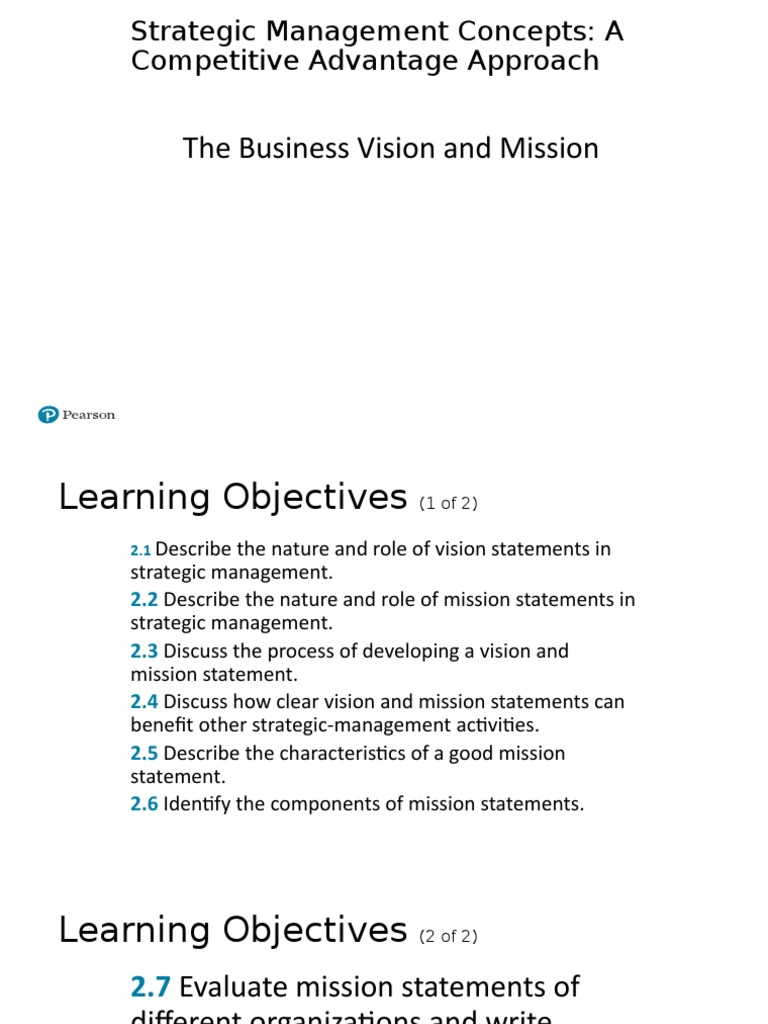 Vision and Mission in Strategic Management | PDF | Strategic Management ...