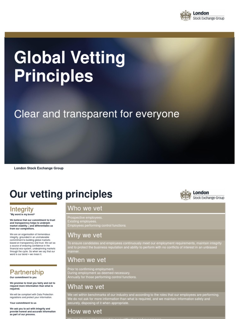 Global Vetting Principles Factsheet - July 2017 PDF | PDF | Criminal ...
