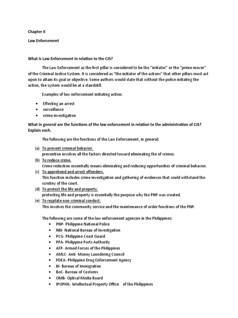 Chapter Two Law Enforcement | PDF | Search Warrant | Police