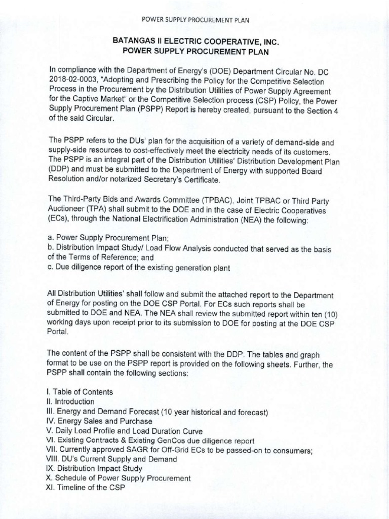 2018-2027 - Batelec Ii - PSPP | PDF