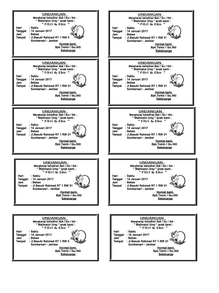 Undangan Sabun | PDF