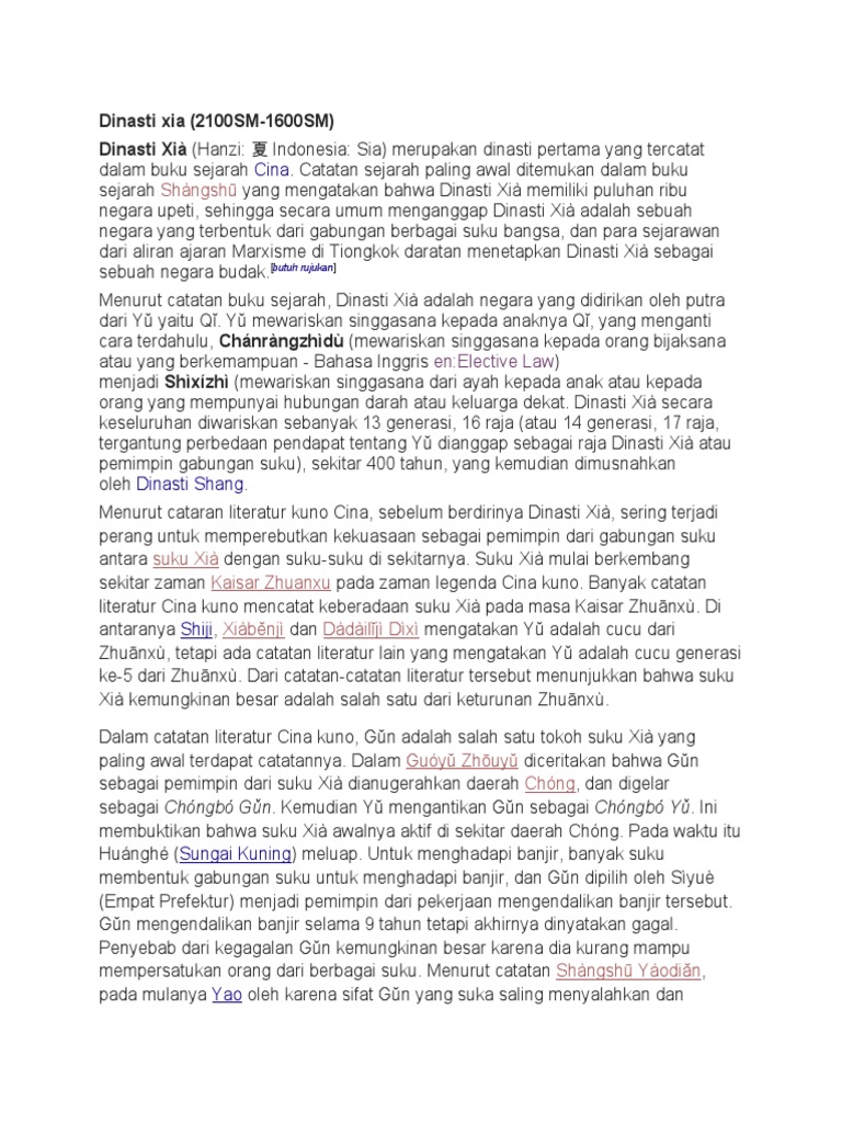 Dinasti Xia | PDF