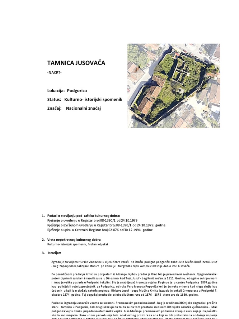 01 Tamnica Jusovaca Istorijat | PDF