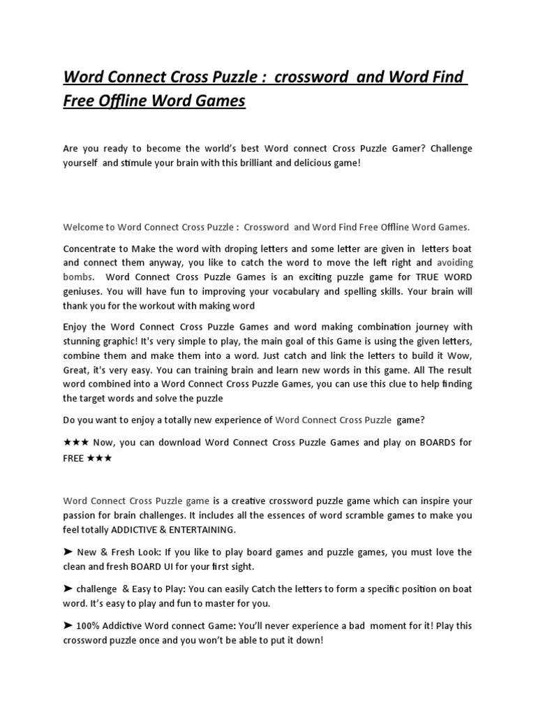 Word Game | PDF | Crossword | Puzzles