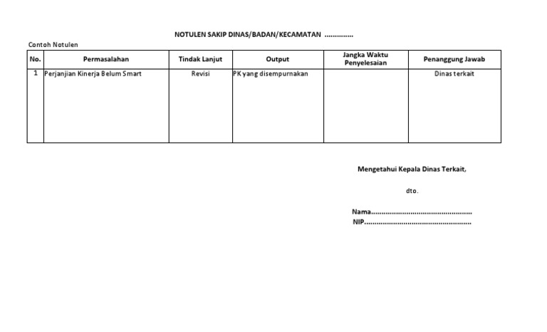 Contoh Notulen Sakip | PDF
