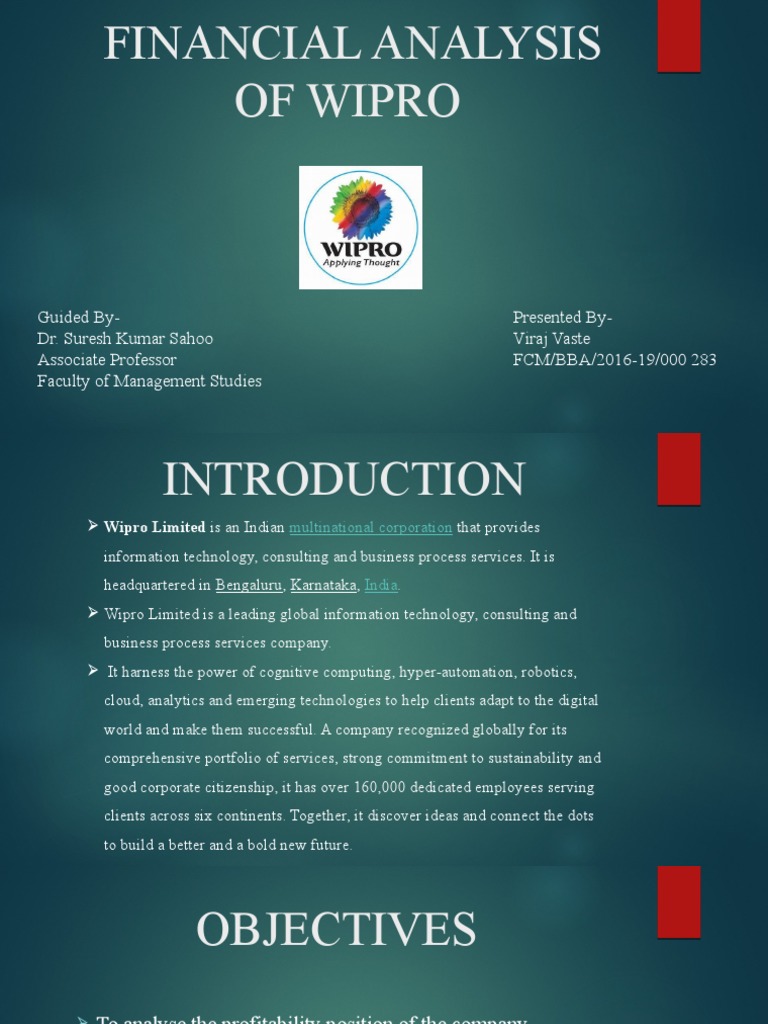 Wipro Financial Analysis and Objectives | PDF | Dividend | Economies