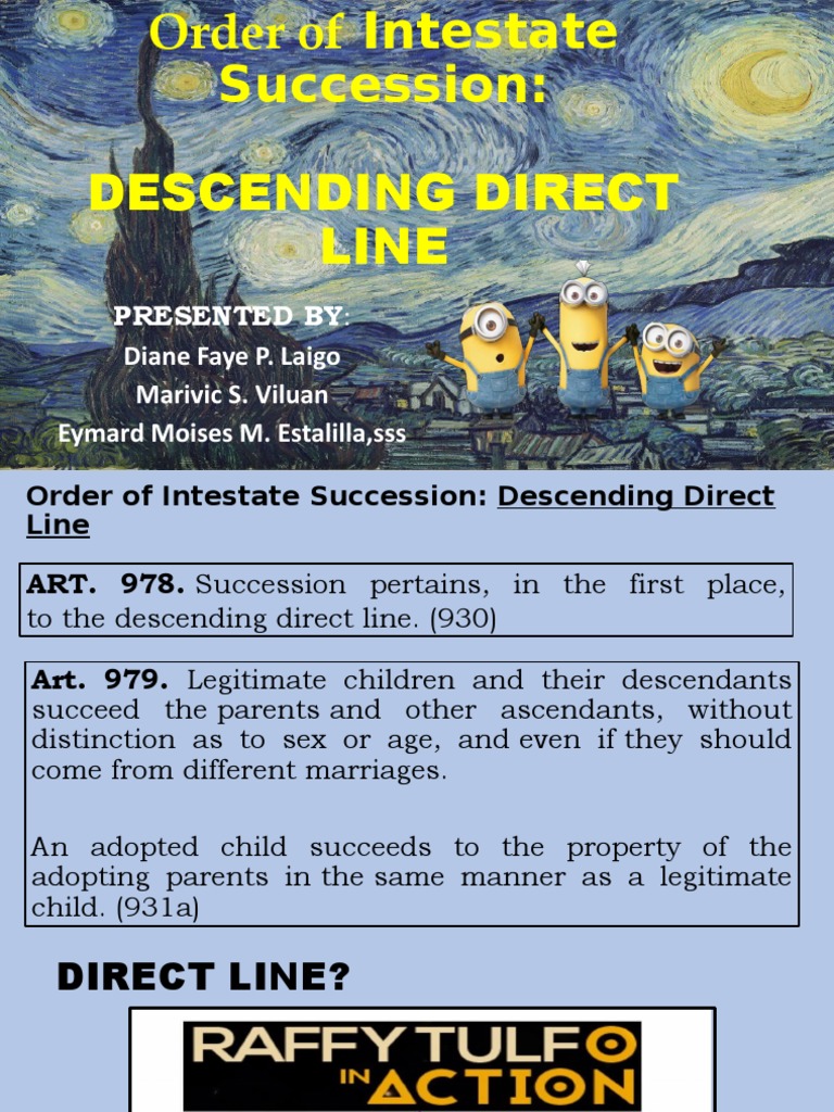 Intestate Succession: Direct Line Rules | PDF | Intestacy | Legal Documents