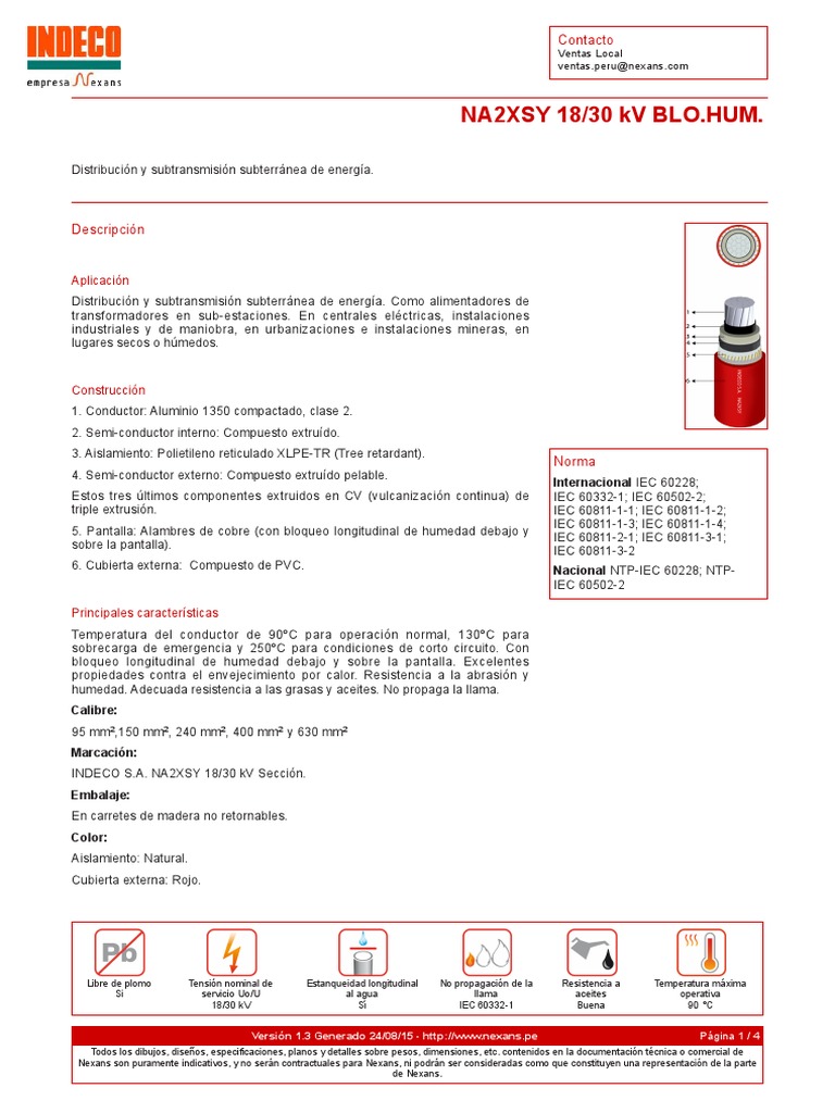 Cable Na2xsy | PDF | Aislador (Electricidad) | Aluminio